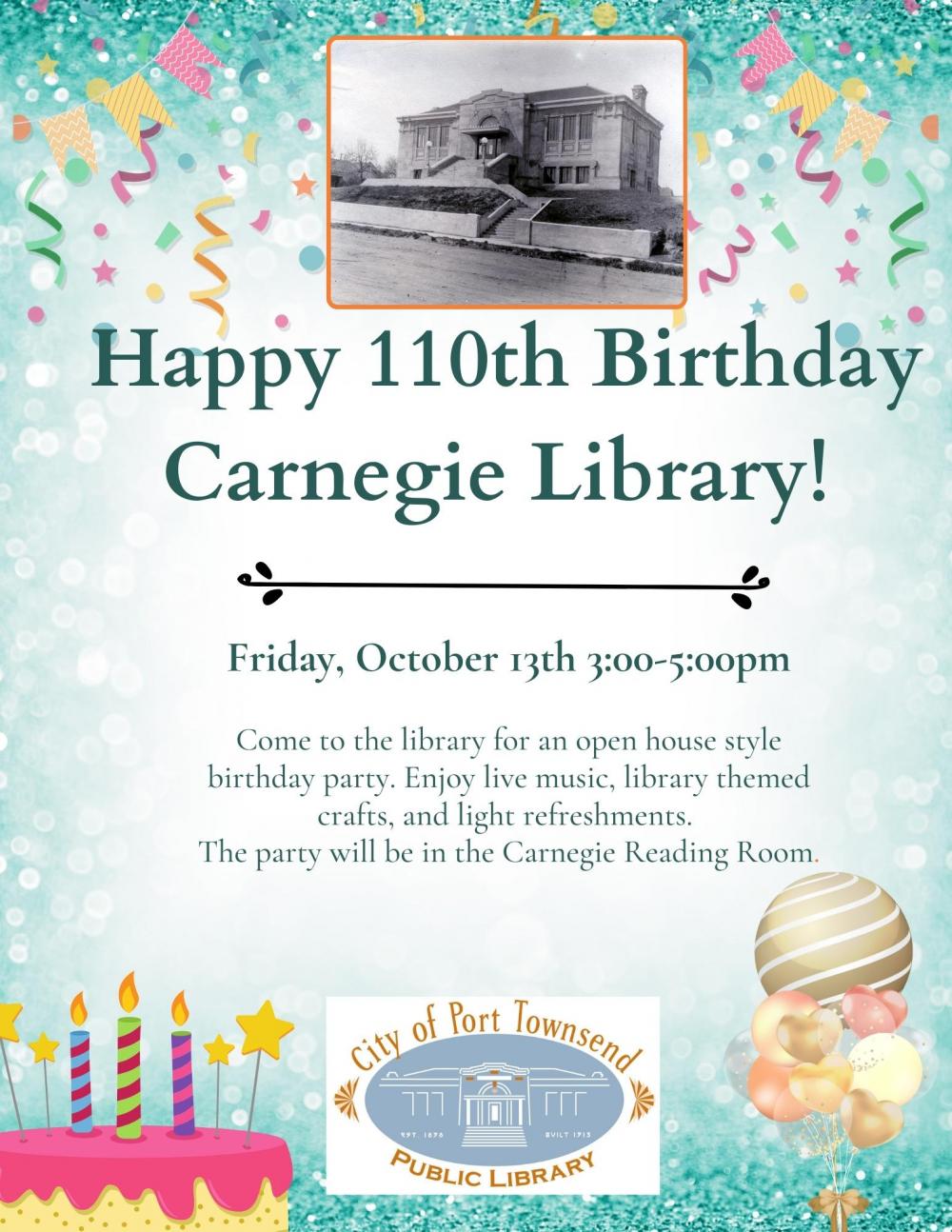 Carnegie Library's 110th Birthday Celebration | City of Port Townsend ...
